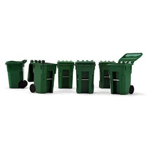 first gear set of 6 green garbage trash bin containers replica 1/34 90-0519