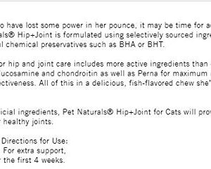 Pet Naturals (3 Pack) of VT Hip + Joint Supplements for Cats