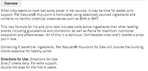 Pet Naturals (3 Pack) of VT Hip + Joint Supplements for Cats