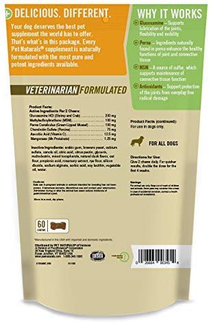 Pet Naturals (3 Pack) of VT Hip + Joint Supplements for Dogs