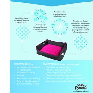 Totally Pooched Explore Bolster Dog Bed with EVERFRESH Probiotic Technology for Natural, Non-Toxic Odor Control- Pink, Medium