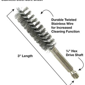 Innovative Products of America (8080) 6 Piece Twisted Wire Stainless Steel Bore Brush Set for Cleaning Tubes, Ports, Bearings and More