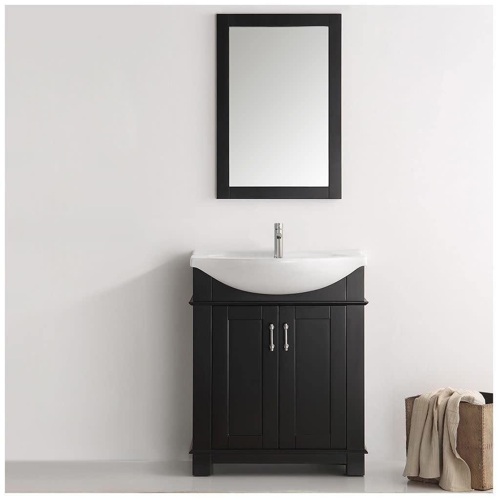 Fresca Hartford 30" Gray Traditional Bathroom Vanity with Quartz Countertop & White Ceramic Belly Bowl Sink - with Solid Wood Base Cabinet, Soft Closing Doors - Faucet Not Included