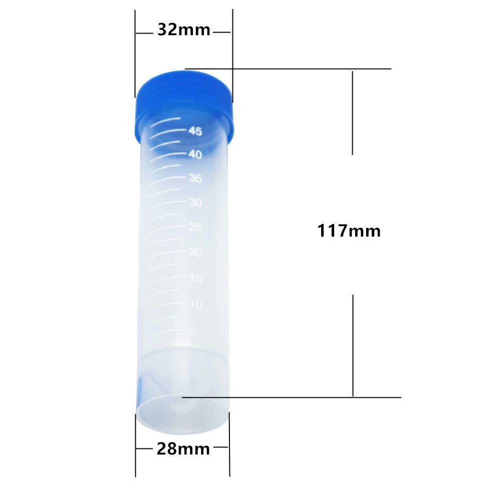 Eowpower 30 Pieces 50 ml Plastic Sample Bottle Vial Storage Container Tube Tubes for Laboratory Lab