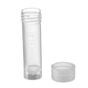 Eowpower 50 Pieces 5 ml Plastic Sample Bottle Vial Storage Container for Laboratory Lab