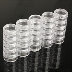 tdotm 5 layer cylinder stackable transparent round ps plastic storage container box super clear accessories organizer box for beads crafts other small items (5 column combination sale)…