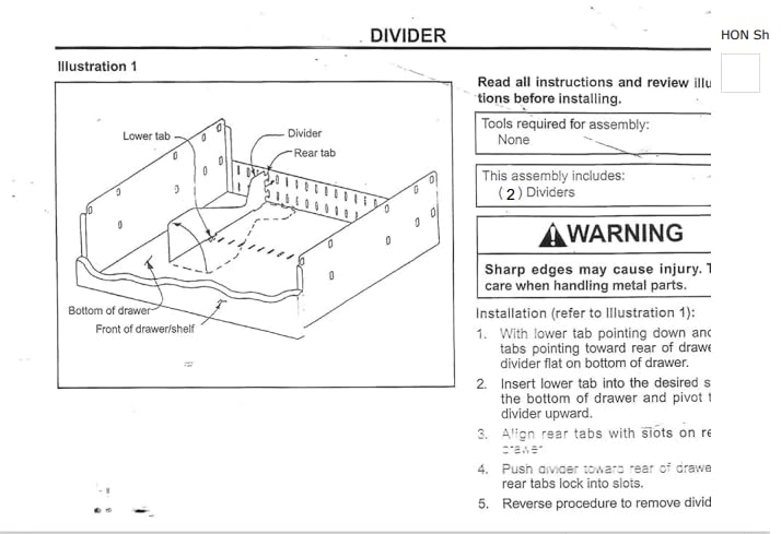 HON Shelf Dividers 2/pk