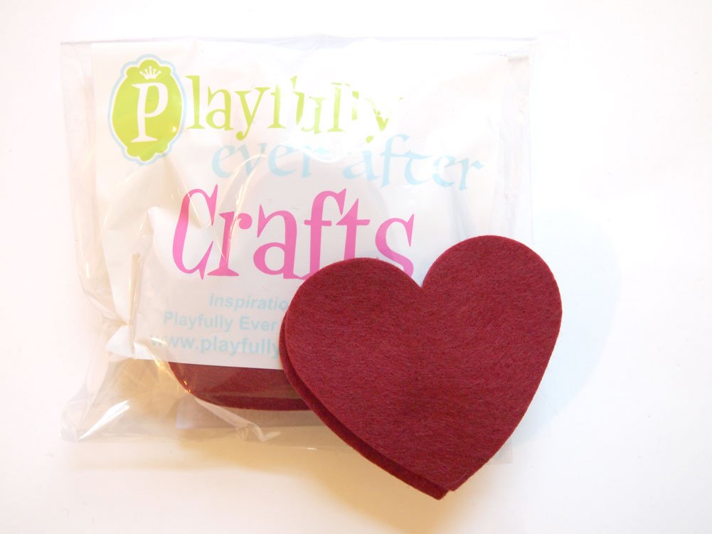 Playfully Ever After 3 Inch 28pc Felt Hearts (Cardinal Red)