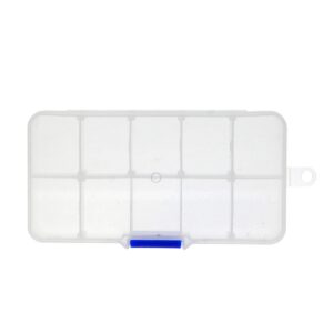 Plastic Compartment Box with Adjustable Dividers, 10 Grid Clear Component Storage Box, 5 x 2.5 Inch Craft Tackle Organizer Storage Containers Box for Crafts Jewelry - 10 Packs