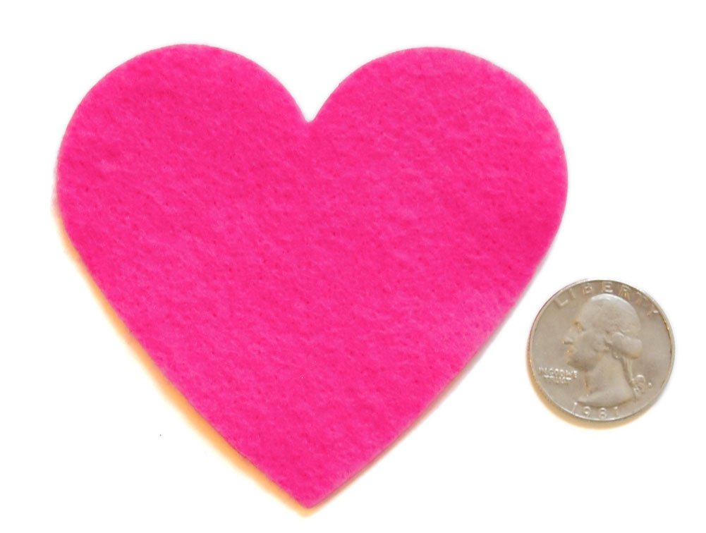 Playfully Ever After 3 Inch 28pc Felt Hearts (Pink)