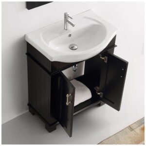 Fresca Hartford 30" Gray Traditional Bathroom Vanity with Quartz Countertop & White Ceramic Belly Bowl Sink - with Solid Wood Base Cabinet, Soft Closing Doors - Faucet Not Included