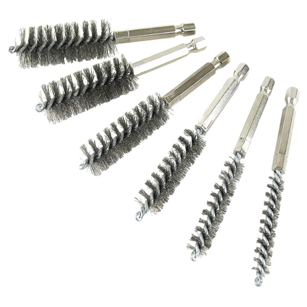 Innovative Products of America (8080) 6 Piece Twisted Wire Stainless Steel Bore Brush Set for Cleaning Tubes, Ports, Bearings and More