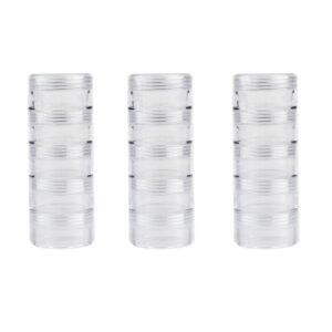 tdotm 5 layer cylinder stackable transparent round ps plastic storage container box super clear accessories organizer box for beads crafts other small items (3 column combination sale)…