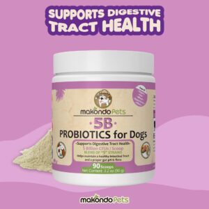 Probiotics for Dogs & Puppies–Extra Strength 9 Species, 5 Billion CFU per Scoop of Dog Probiotics and Digestive Enzymes for Dogs. Support Fiber for Dogs & Dog Allergy Relief– Powder Probiotic for Dogs