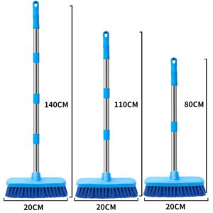 MEIBEI Floor Scrub Brush with Adjustable Long Handle-57 inch, Stiff Bristle Grout Brush Tub and Tile Brush for Cleaning Bathroom, Patio, Kitchen, Wall and Deck