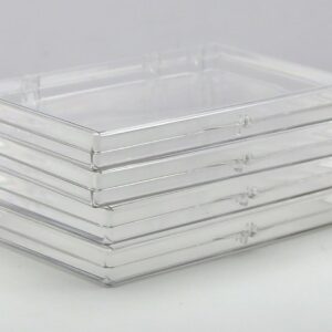 Clear Hinged Plastic Box 6" L x 4" W x 1/2" H - 4 Pieces Per Pack