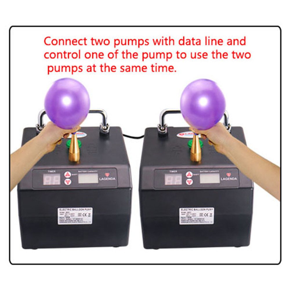 Lagenda Portable Electric Balloon Pump Professional Automatic Modeling Balloon Inflator Electric Balloon Blower Pump with Timer Battery for Party Events Decoration