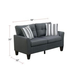 Poundex PDEX- Sofas, CHARCOAL