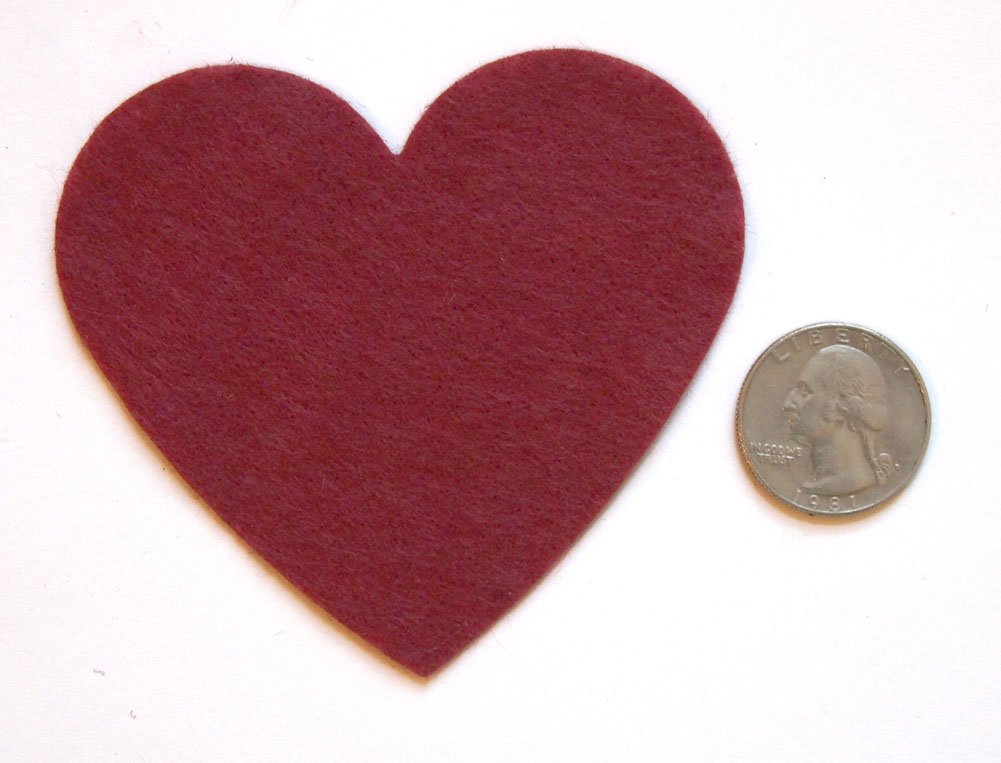 Playfully Ever After 3 Inch 28pc Felt Hearts (Cardinal Red)