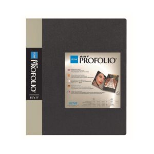 itoya original art profolio 11x14 black 48-page art portfolio binder with plastic sleeves - portfolio folder for artwork with clear sheet protectors - presentation book for art display and storage