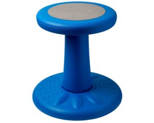 studico activechairs kids wobble stool, flexible seating for preschool & elementary classrooms, improves focus, posture & adhd/add, 14" active desk chairs, ages 3-7, blue