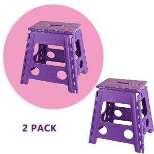 livebest 15'' folding step stool with carrying handle for kids and adults,kitchen and garden,hold up to 300lbs