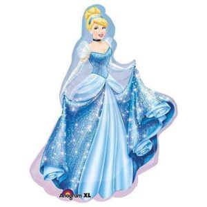 anagram cinderella shape supershape foil balloon, 33", multicolored