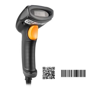 bluehresy 2d barcode scanner usb wired 1d 2d datamatrix pdf417 qr code handheld reader for screen and printed bar code scan, works with windows mac and linux pc pos