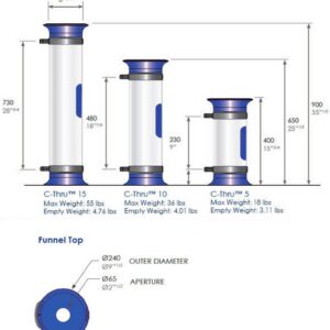 Glasdon C-Thru 5Q Battery Recycling Tube (Black) – Small Battery Recycling Bin – Compact 5Q Transparent Battery Collection Tube – Standard/Recycle Across America Decals (Standard Battery Decal)