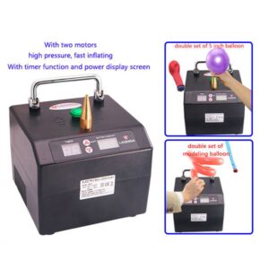 Lagenda Portable Electric Balloon Pump Professional Automatic Modeling Balloon Inflator Electric Balloon Blower Pump with Timer Battery for Party Events Decoration