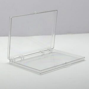 Clear Hinged Plastic Box 6" L x 4" W x 1/2" H - 4 Pieces Per Pack