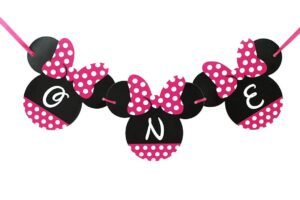 minnie mouse one banner happy birthday banner minnie mouse 1st birthday banner one birthday banner minnie mouse party decoration card stock banner photo prop minnie mouse banner