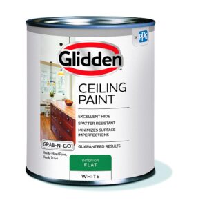 latex ceiling paint, 2070t/04, flat, interior, quart, white