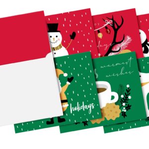 2025 Blank Christmas Cards – 25 Red and 25 Green 4.25" x 5.5" Cards, 50 White Envelopes - Great for Holiday and New Year Greetings, Invitations, Thank You, Announcements, Thinking of You - 50 Sets