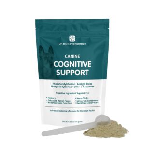 dr. bill’s canine cognitive support | memory support supplement multivitamin for dogs | contains gingko biloba, l-carnosine, vitamin b-12, l-glutamine, l-tyrosine, and dha for adult and senior dog