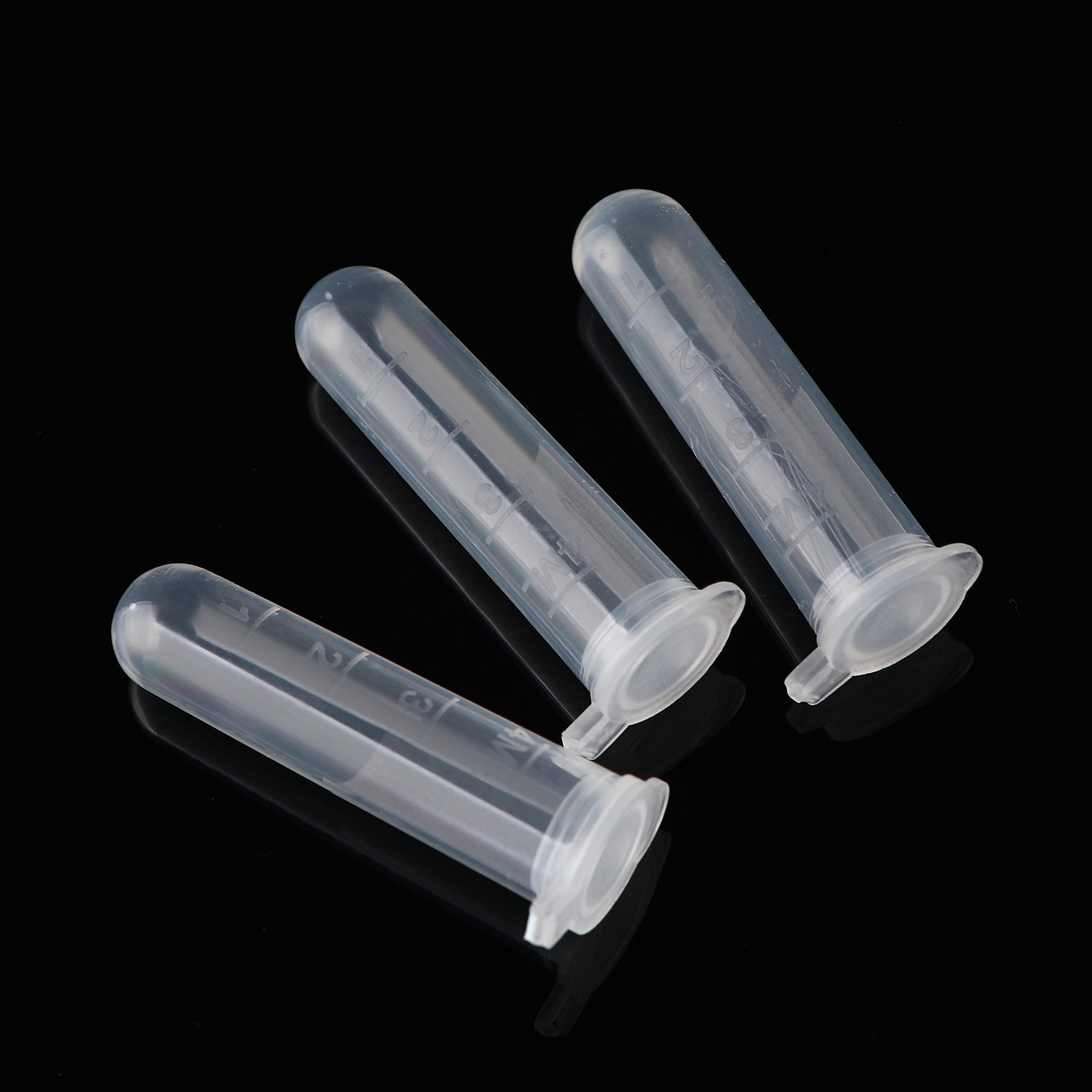 Eowpower 100 Pieces 4 ml Plastic Vial Tube Tubes for Sample Storage Container Beads Liquid