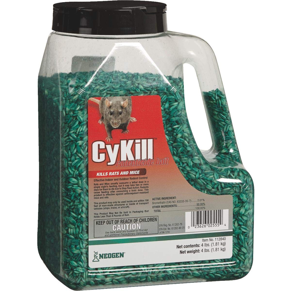 Neogen Cykill Bromethalin Rodenticide Bait,Green 4 lb. Jug