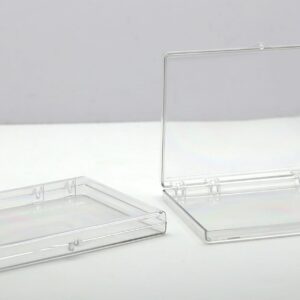 Clear Hinged Plastic Box 6" L x 4" W x 1/2" H - 4 Pieces Per Pack