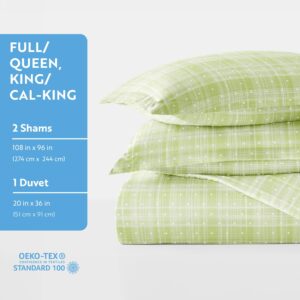 Simply Soft Ultra Soft Polkadot Patterned 3 Piece Duvet Cover Set, Queen, Moss