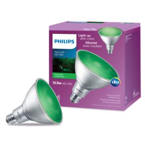 13.5w par38 medium base green glass led light bulb