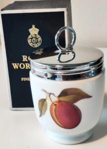 evesham vale by royal worcester, china egg coddler & lid, king size