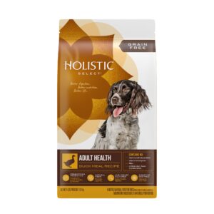 holistic select natural grain free dry dog food, duck meal recipe, 4-pound bag