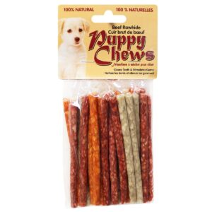 funchew pp-010796 assorted flavors 5" puppy or small dog munchie sticks rawhide chews (30 pack), small