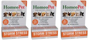 homeopet storm stress, 3 450-drop bottles, natural pet anxiety relief for all weights