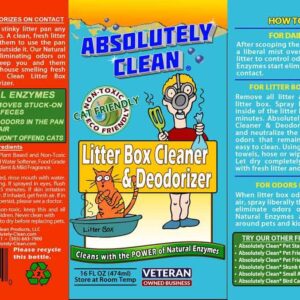 Absolutely Clean Litter Box Cleaner and Odor Eliminator, Eliminate Odors Quickly, Neutralizes Urine and Feces Odors in The Air and The Box, Make Litter Last Longer