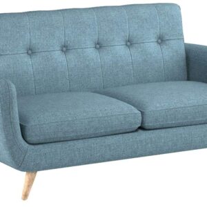 Christopher Knight Home Josephine Mid-Century Modern Petite Fabric Sofa, Blue / Natural