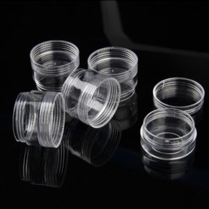 TDOTM 5 Layer cylinder Stackable Transparent Round PS Plastic Storage Container Box Super Clear Accessories Organizer Box for Beads Crafts Other Small Items (3 Column Combination Sale)…