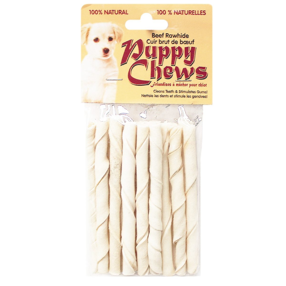 Funchew Pp-010871 Natural Flavor 5" Rawhide Puppy Or Small Dog Twisted Chew (20 Pack), Small