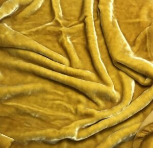 honey mustard yellow - hand dyed silk velvet fabric -fat 1/4 18"x22"-