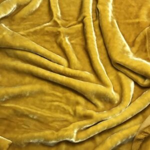 Honey Mustard Yellow - Hand Dyed Silk Velvet Fabric -Fat 1/4 18"x22"-